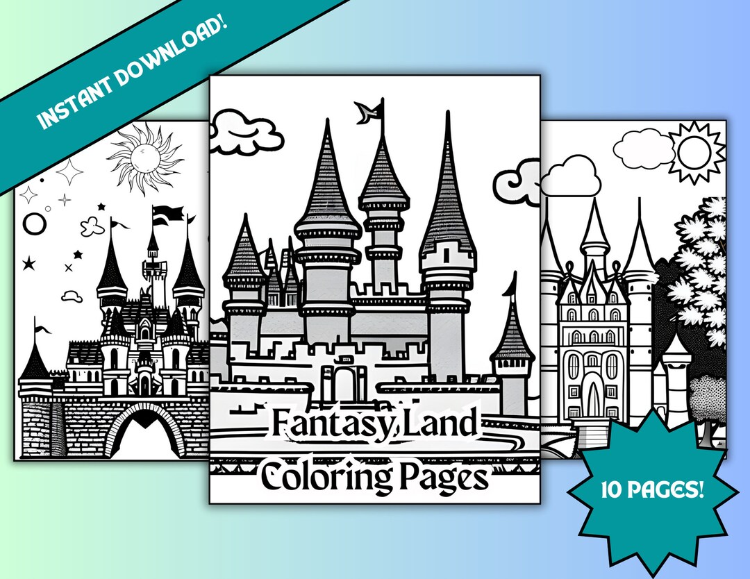 Whimsical Adventures: Printable Fantasy Land Coloring Pages ...