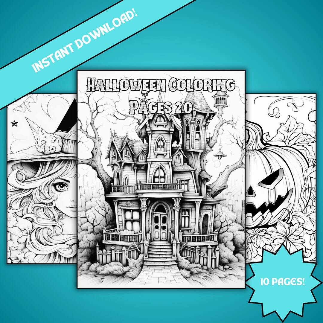 Spoooky Halloween Coloring Pages: Printable Creepy Creatures, Pumpkins ...