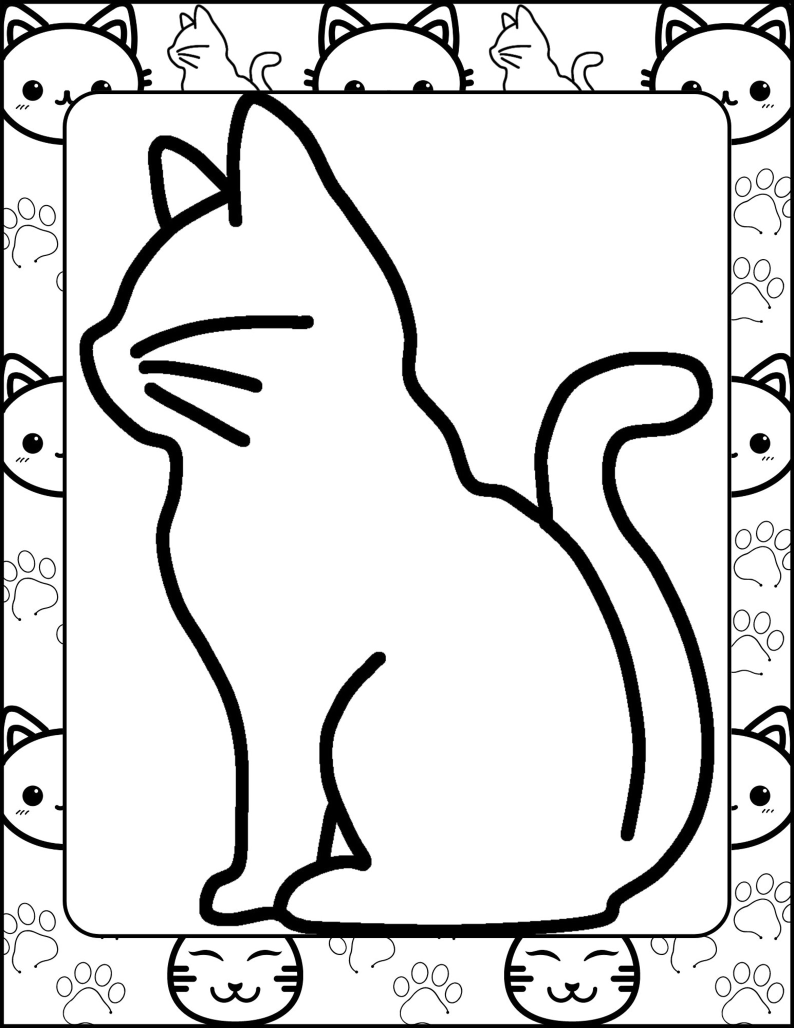 Purrfectly Relaxing: Printable Cat Coloring Pages for Stress Relief and ...