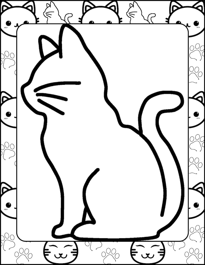 Purrfectly Relaxing: Printable Cat Coloring Pages for Stress Relief and ...