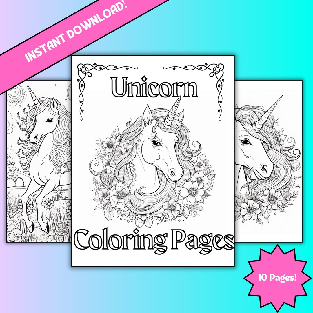 Enchanting Unicorn Coloring Pages: Printable Unicorn Illustrations for ...