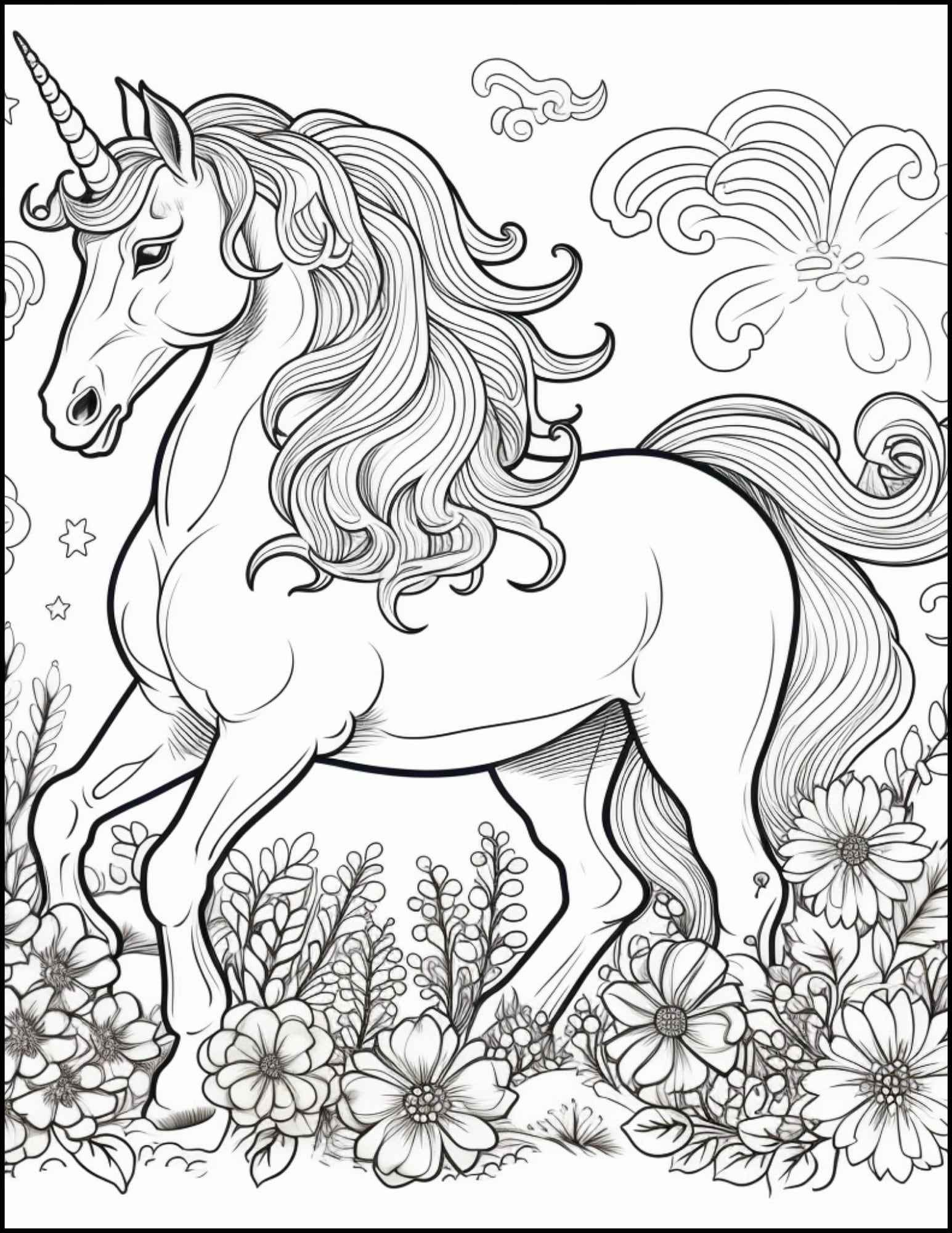 Enchanting Unicorn Coloring Pages: Printable Unicorn Illustrations for ...