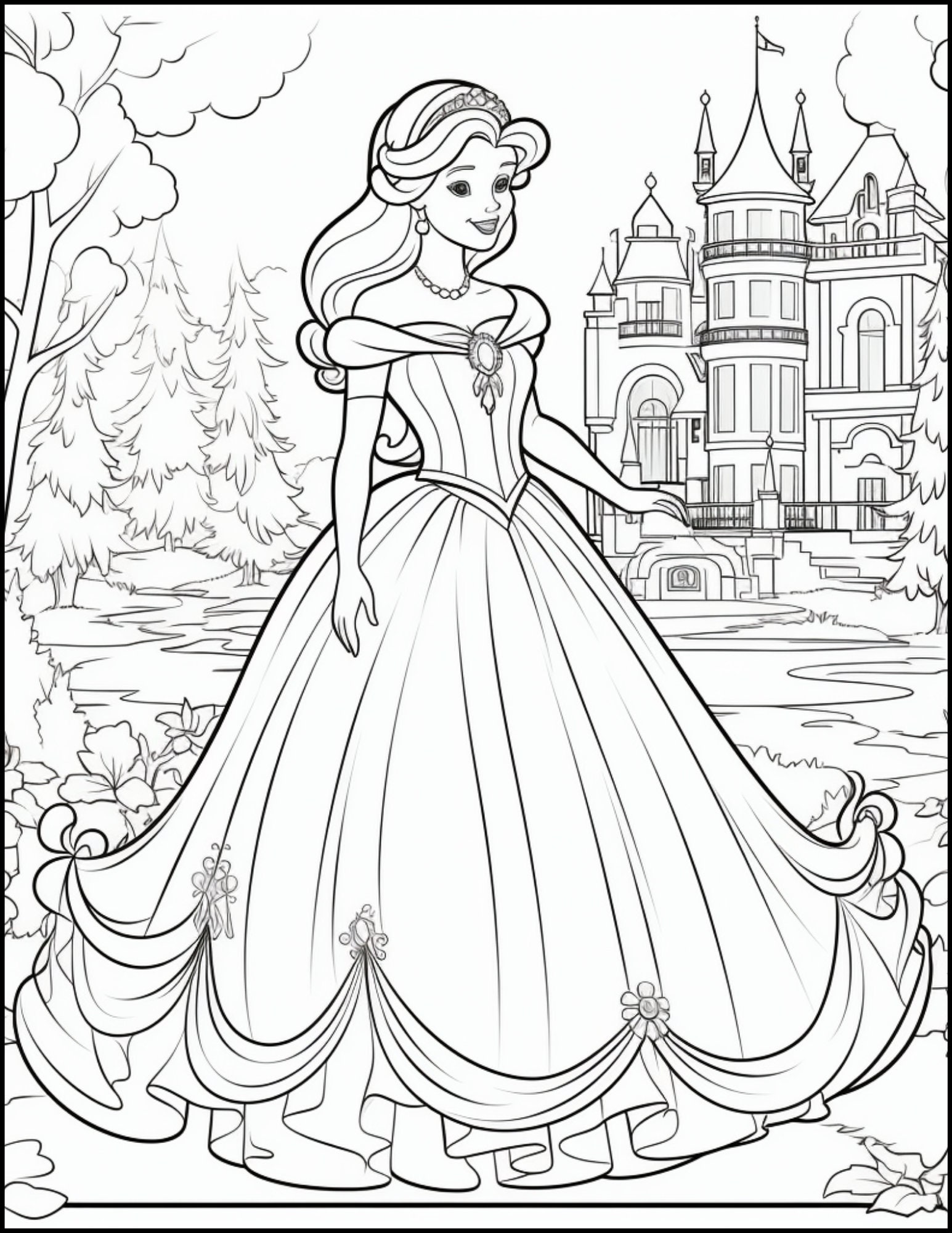 Royal Dreams: Printable Princess Coloring Pages for Kids, Enchanting ...