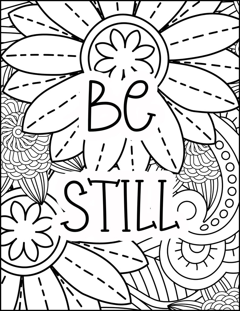 Flower Power: Printable Coloring Pages Featuring Uplifting - Etsy