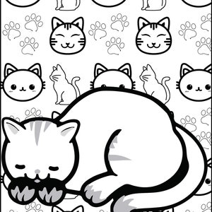 Purrfectly Relaxing: Printable Cat Coloring Pages for Stress Relief and ...