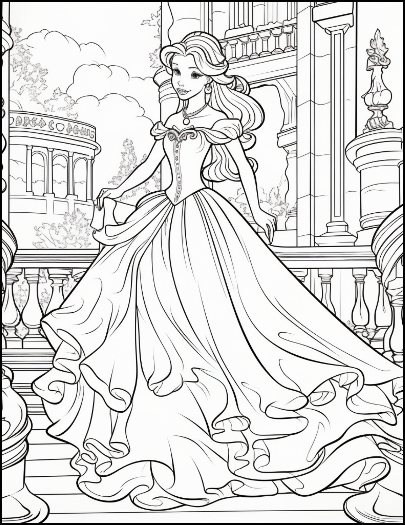 Royal Dreams: Printable Princess Coloring Pages for Kids, Enchanting ...