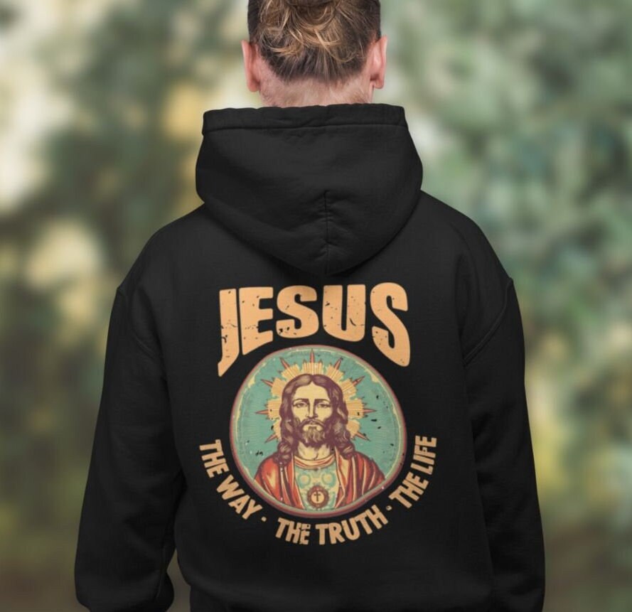 Jesus the Way, Truth, Life Retro Inspired Men's Jacket Heavy Blend ...