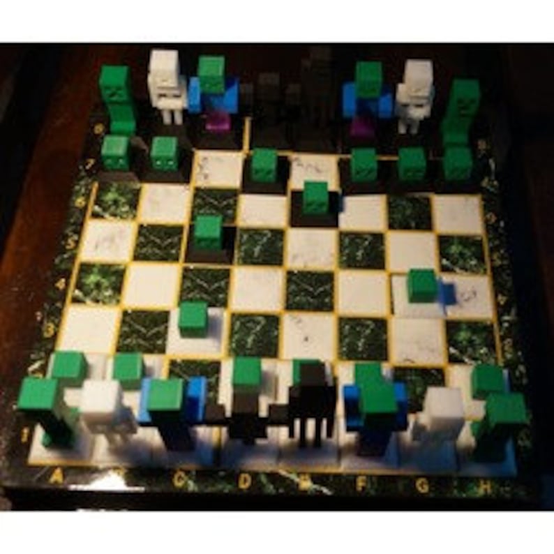Minecraft Chess Set Minecraft Chess Set Gift Playful - Etsy