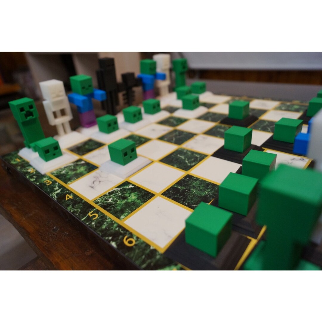 Minecraft Chess Set Minecraft Chess Set Gift Playful - Etsy