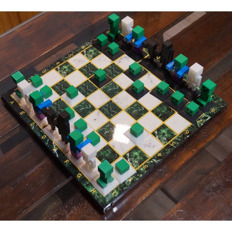 Minecraft Chess Set Minecraft Chess Set Gift Playful - Etsy