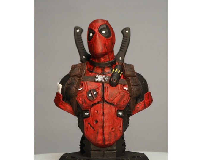 Deadpool Bust / Figure Deadpool 3D Printed-painted 16,5 Cm / 6,4, - Etsy