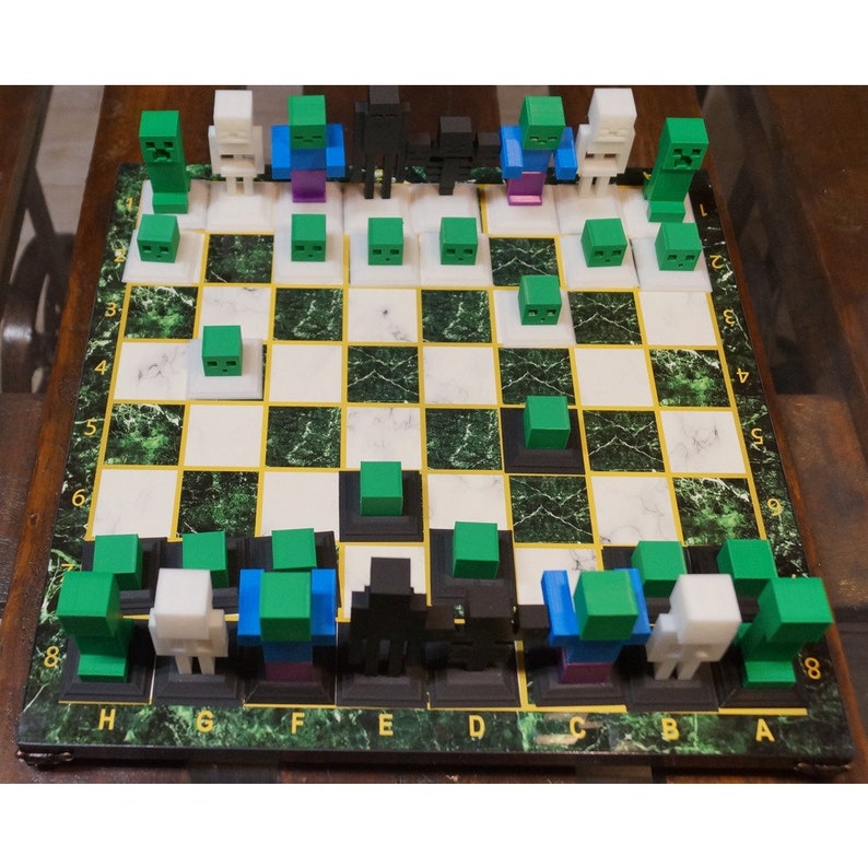 Minecraft Chess Set Minecraft Chess Set Gift Playful - Etsy