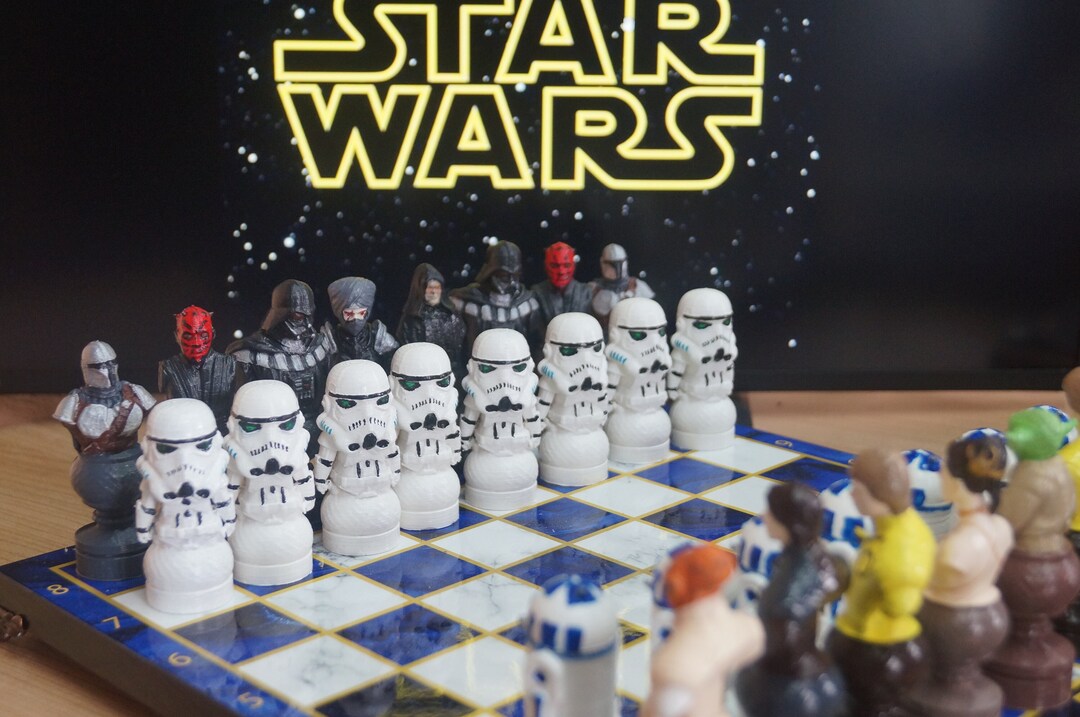 Star Wars Chess Setpaintedstar Wars Chess Set Gift - Etsy UK
