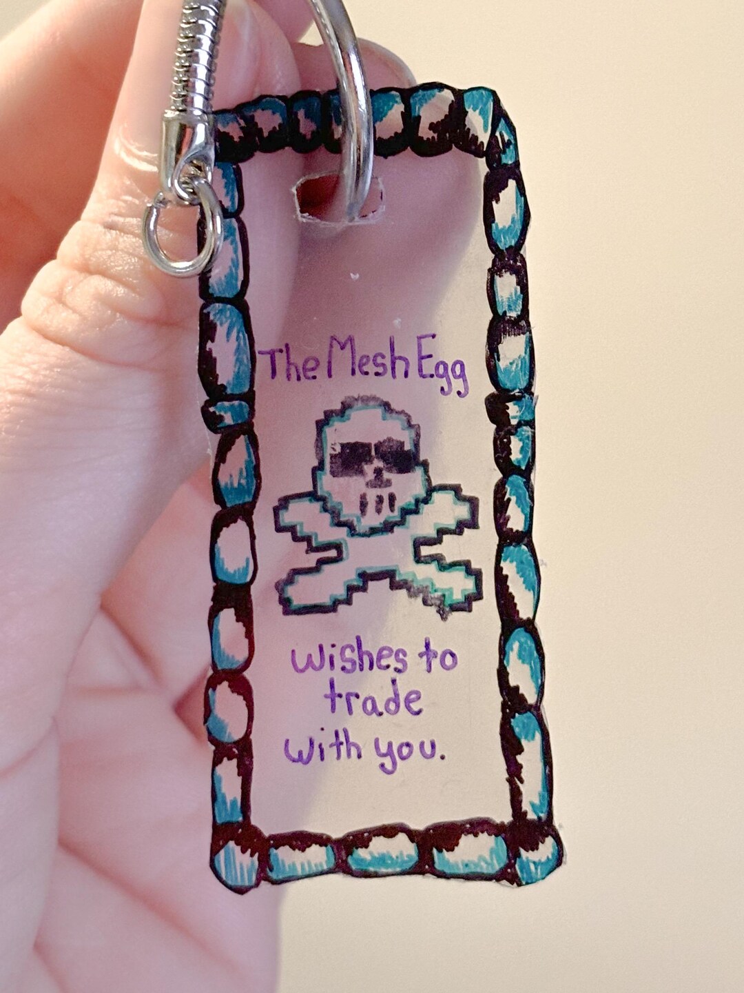 Hand Drawn Old School Runescape Skulled Keychain - Etsy