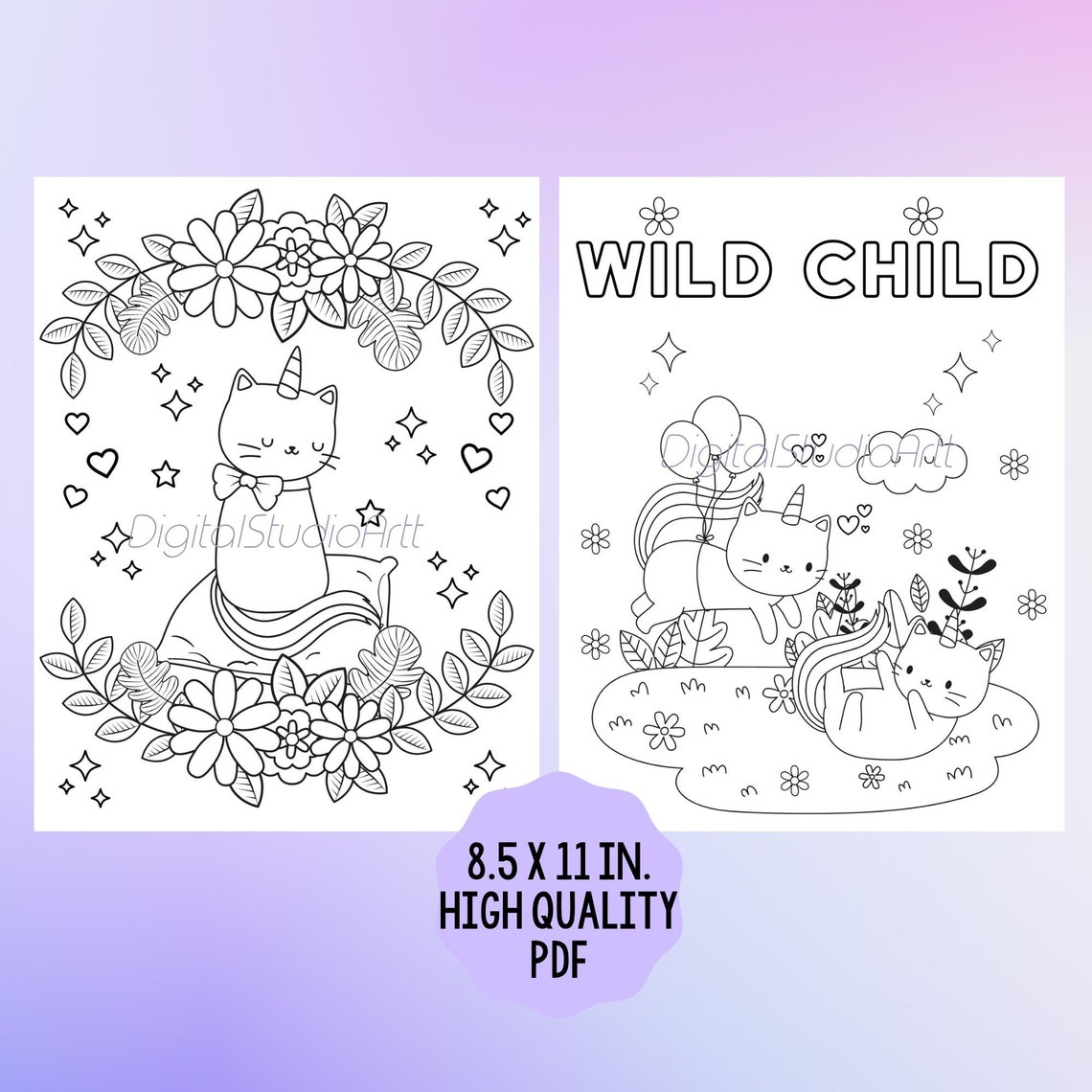 12 Caticorn Coloring Pages, Cute Coloring Pages, Kids Coloring ...