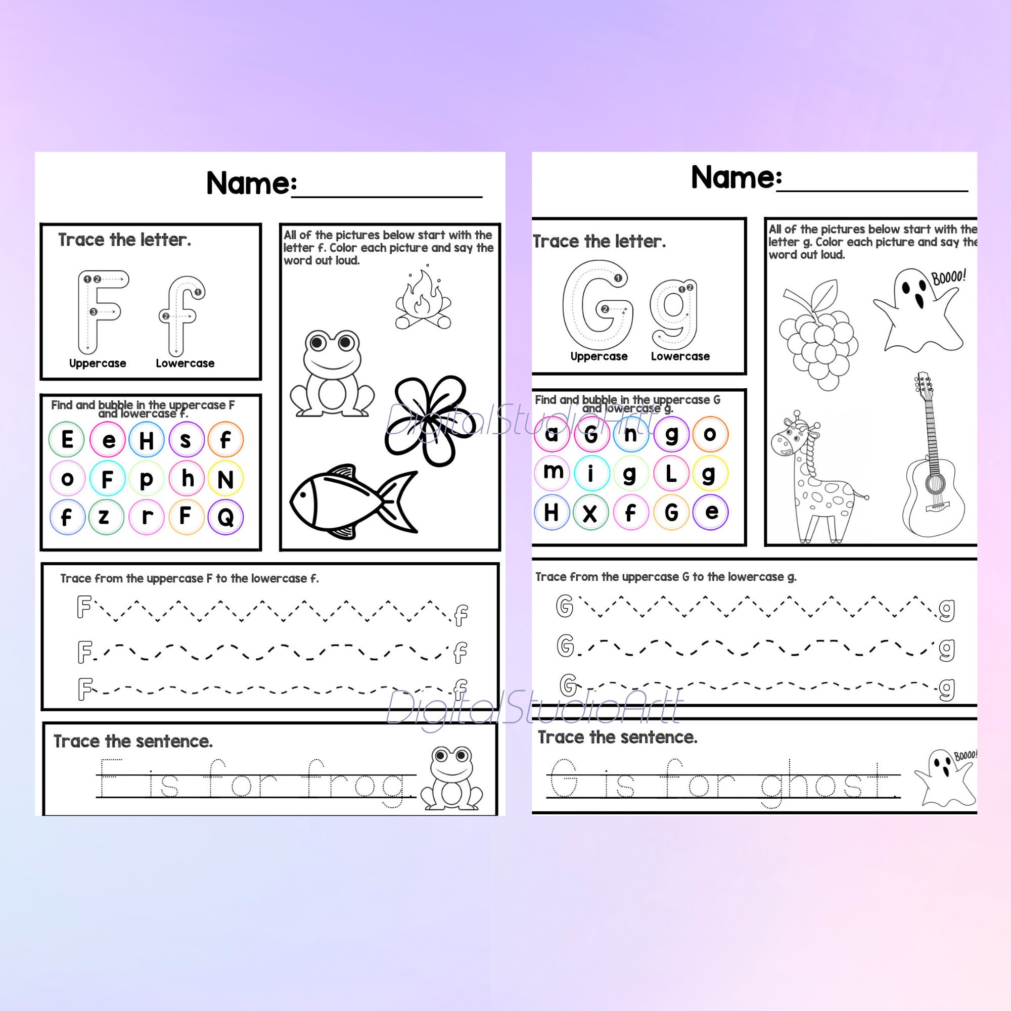 26 Alphabet All About Letters Worksheet Preschool Worksheet - Etsy