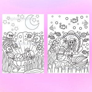 20 Printable Mermaid Coloring Pages, Summer Coloring Pages, PDF ...