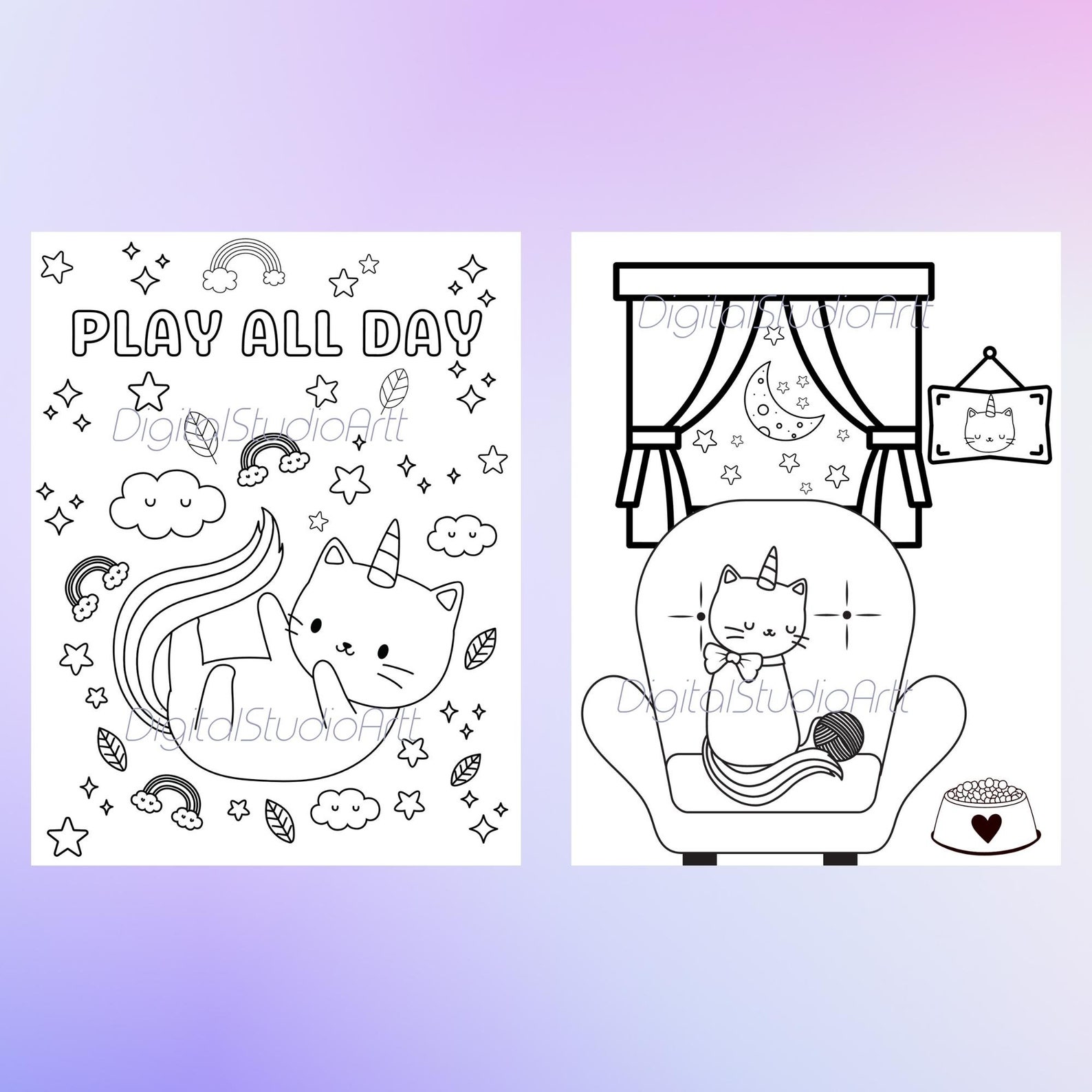 12 Caticorn Coloring Pages, Cute Coloring Pages, Kids Coloring ...