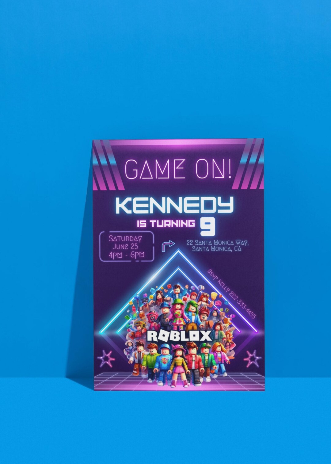 Roblox Birthday Invitation | Roblox Party Invite | Editable Roblox ...