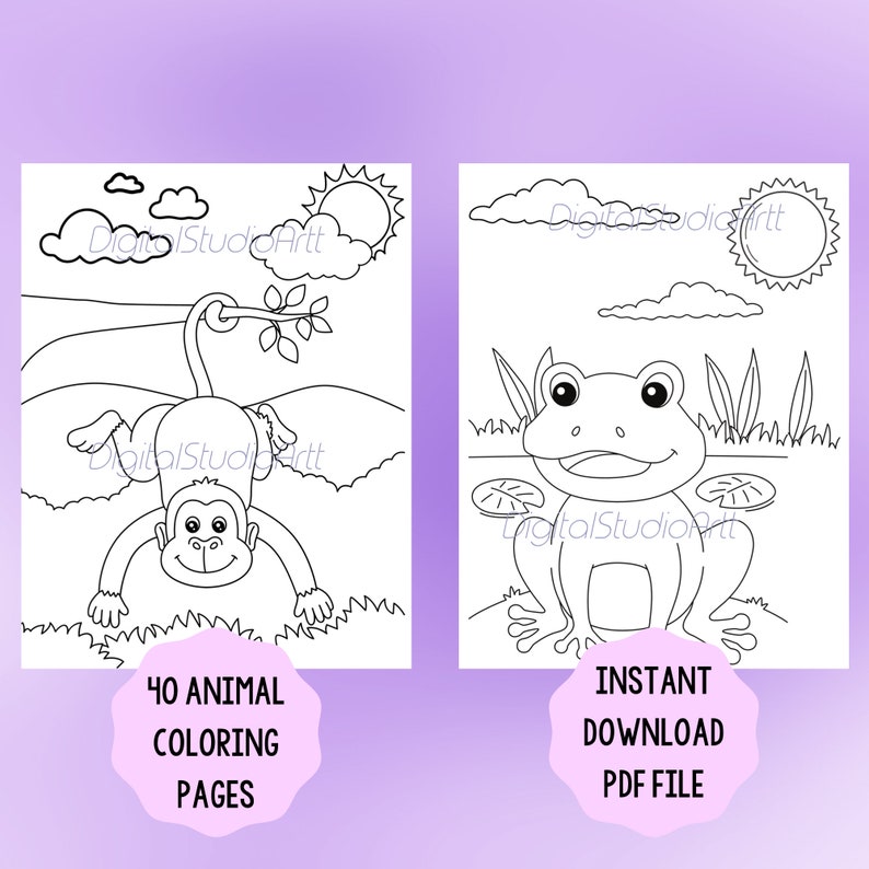 Printable Cute Animal Coloring Pages Easy Coloring Pages Fun Coloring ...
