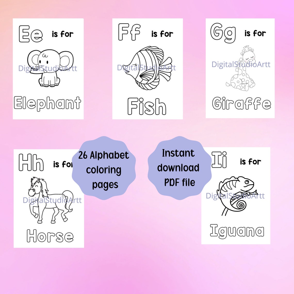 26 Printable Alphabet Coloring Worksheets, Preschool, Prek Worksheets ...