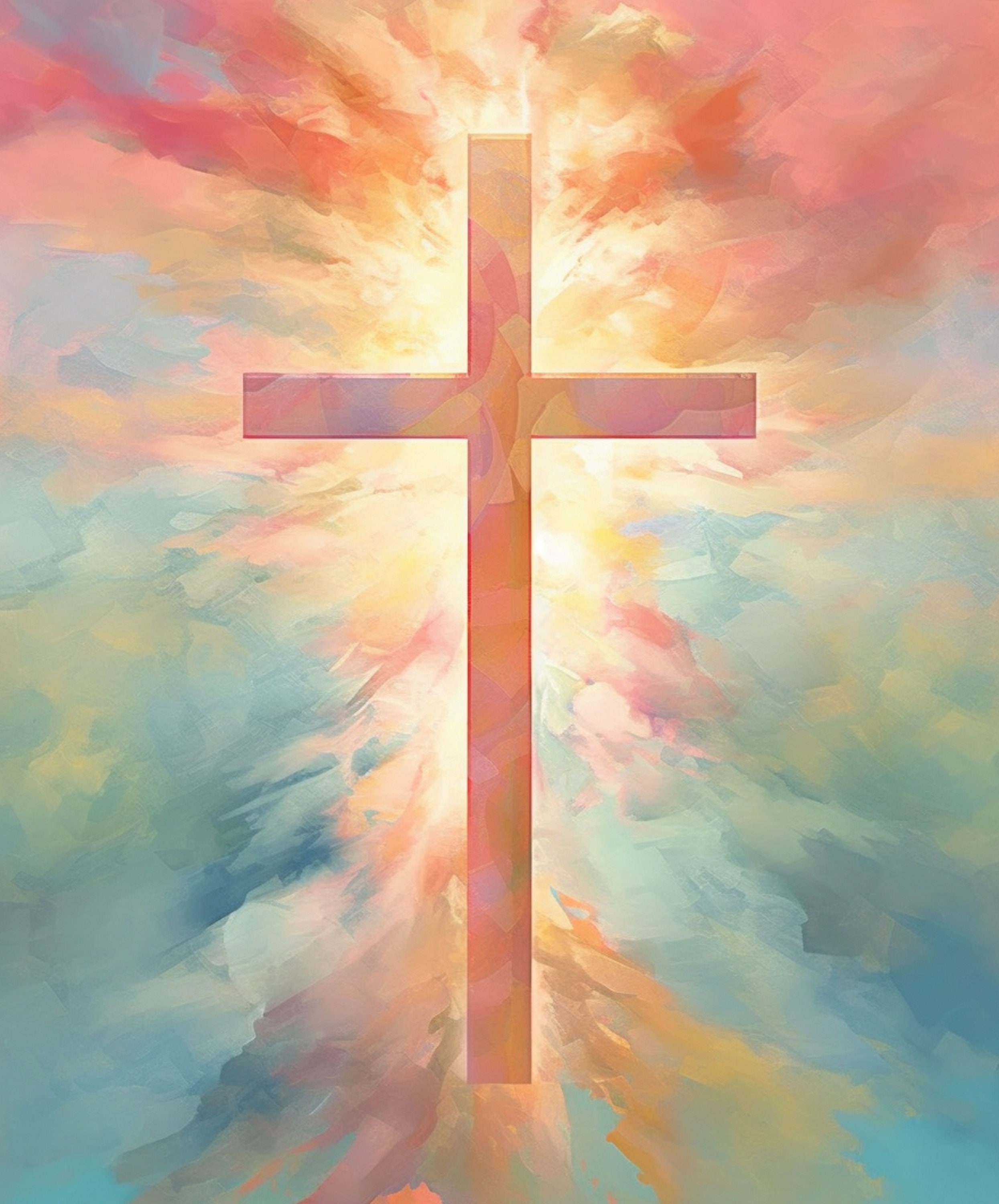 Pastel Cross | Christian Midjourney Art - Etsy