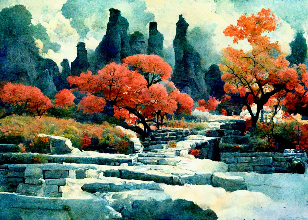 Autumn in Japan | Digital Download | Midjourney Art - Etsy