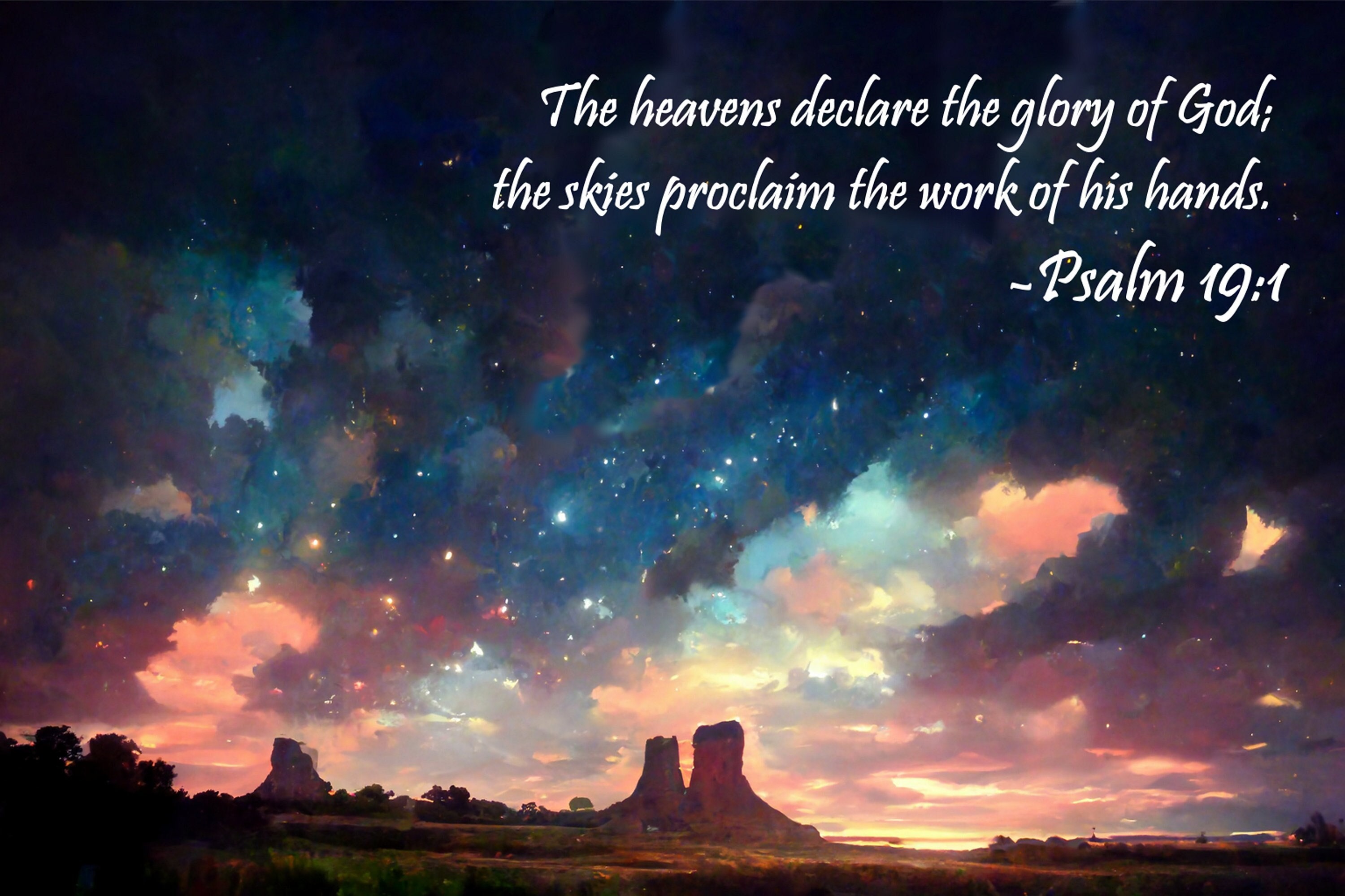 The Heavens Declared | Psalm 19:1 | Digital Download | Midjourney Art ...