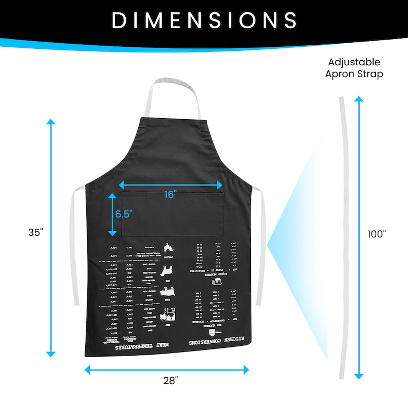 Aapron-cotton Adult Apron for Men and Women With Measuring Conversion ...