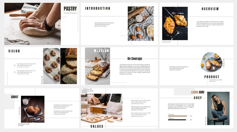 Minimal Pastry Powerpoint Template, Chef Book Design Canva Slides ...