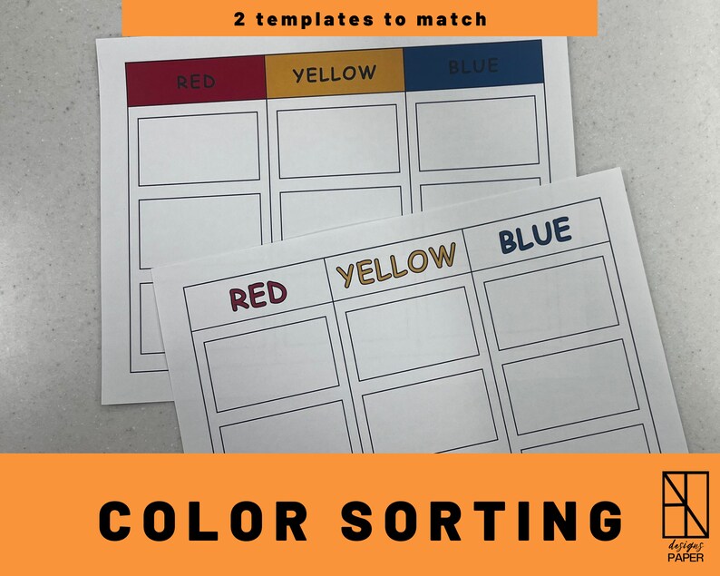 Color Sorting Activity Printable | Real Images | Color Matching Game ...