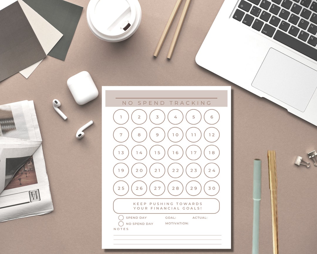 Reusable No Spend Tracker/ Printable No Spend Challenge / Any Month ...