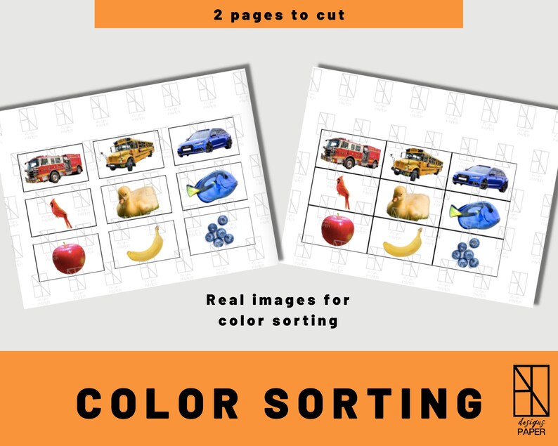 Color Sorting Activity Printable | Real Images | Color Matching Game ...