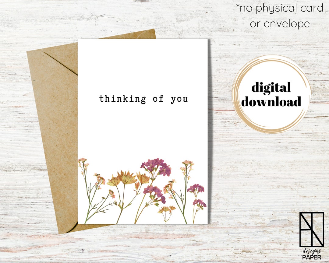 Thinking of You Digital / Printable Vertical Card- for Family or ...
