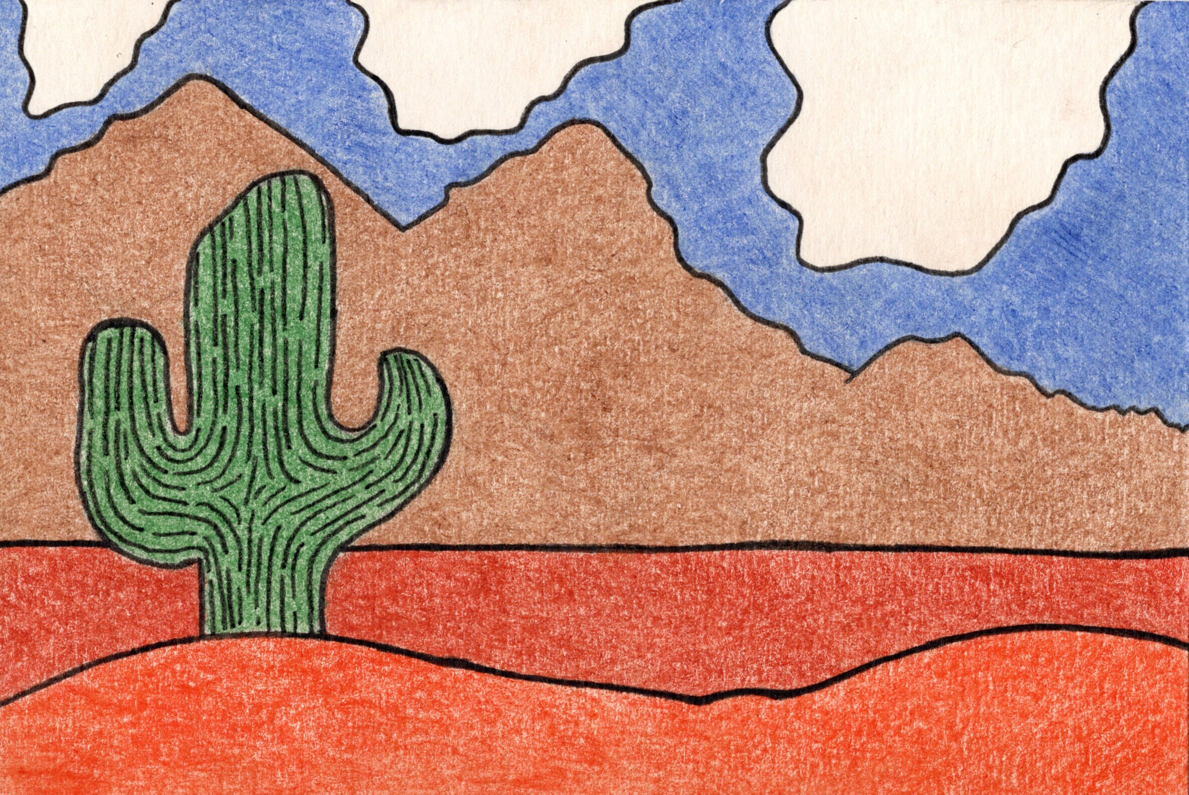 Single Saguaro Postcard (A) - Etsy