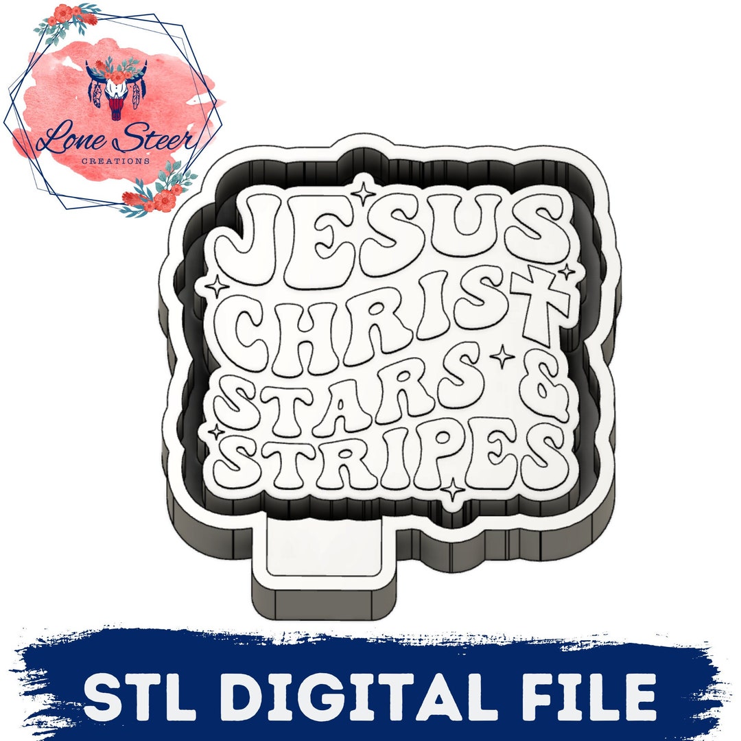 Jesus Christ Stars and Stripes Freshie Blank for Molding 3D Printer ...