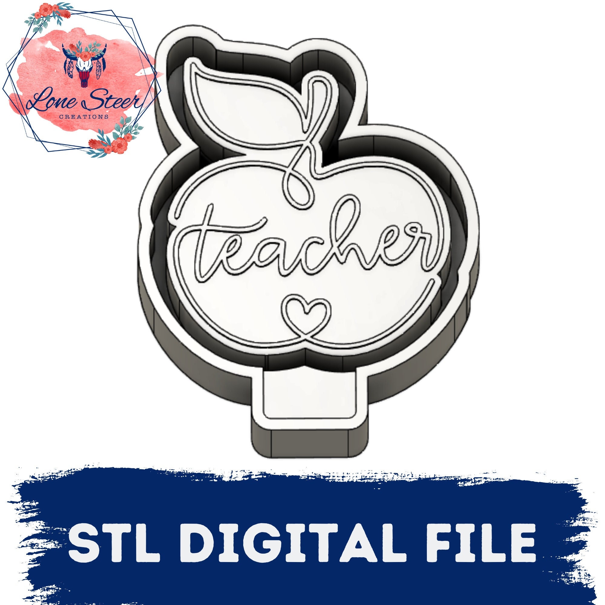 Teacher Apple Freshie Blank for Molding 3D Printer File STL - Etsy