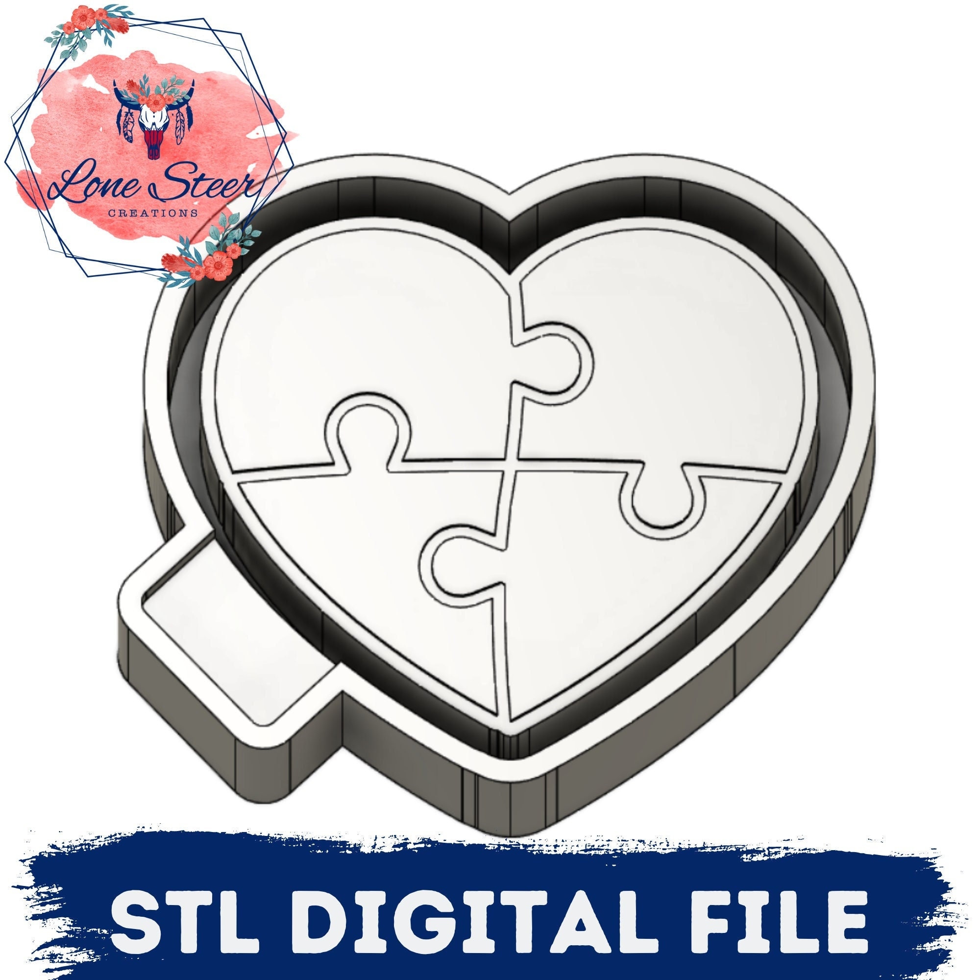 Autism Heart Freshie Blank for Molding 3D Printer File STL - Etsy