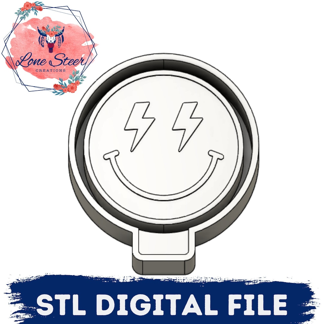 Smiley Lightning Bolt Blank for Molding 3D Printer File STL - Etsy