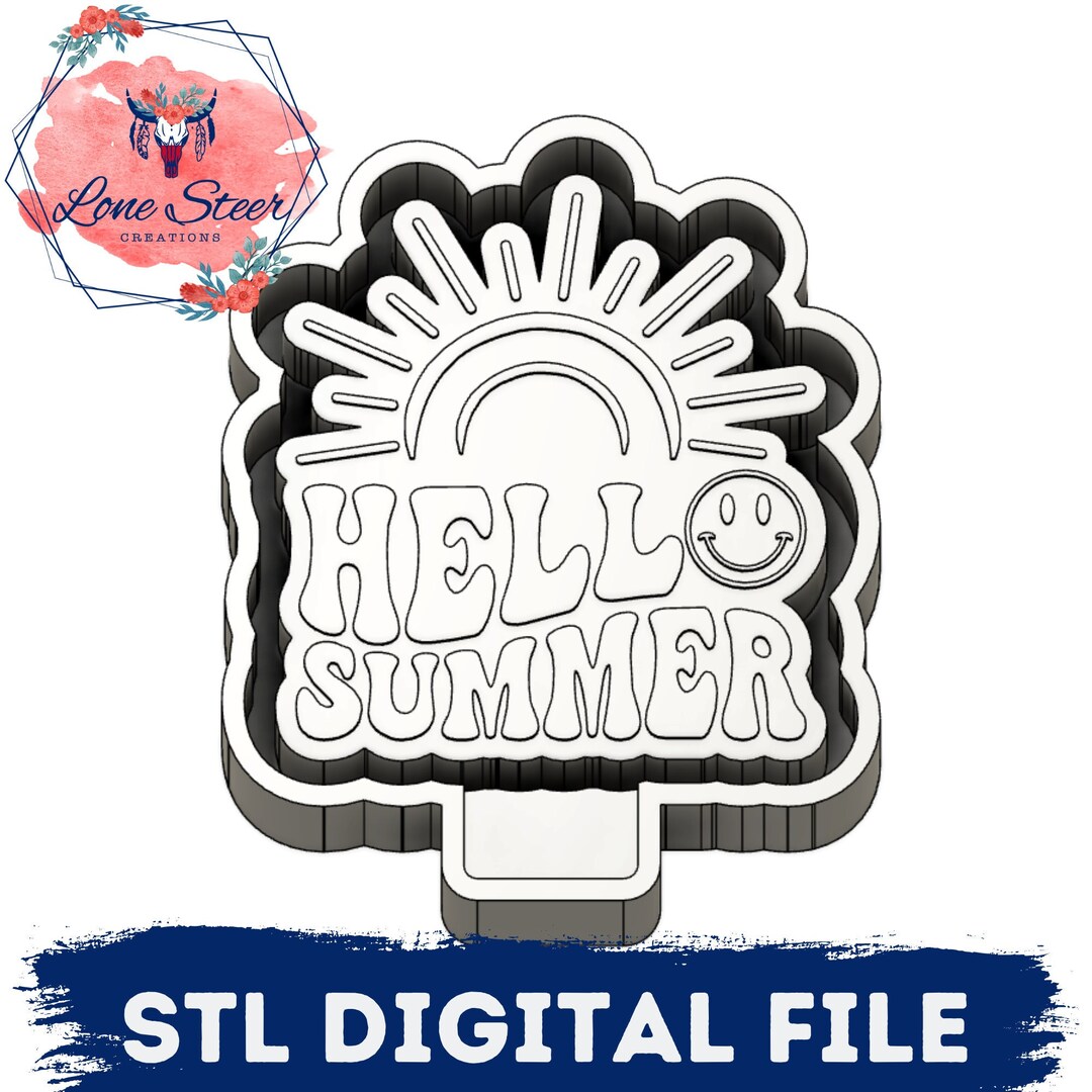 Hello Summer Freshie Blank for Molding 3D Printer File STL - Etsy