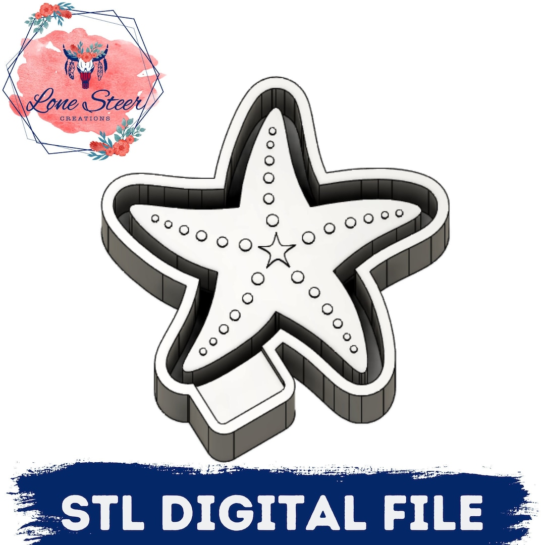 Starfish Freshie Blank for Molding 3D Printer File STL - Etsy