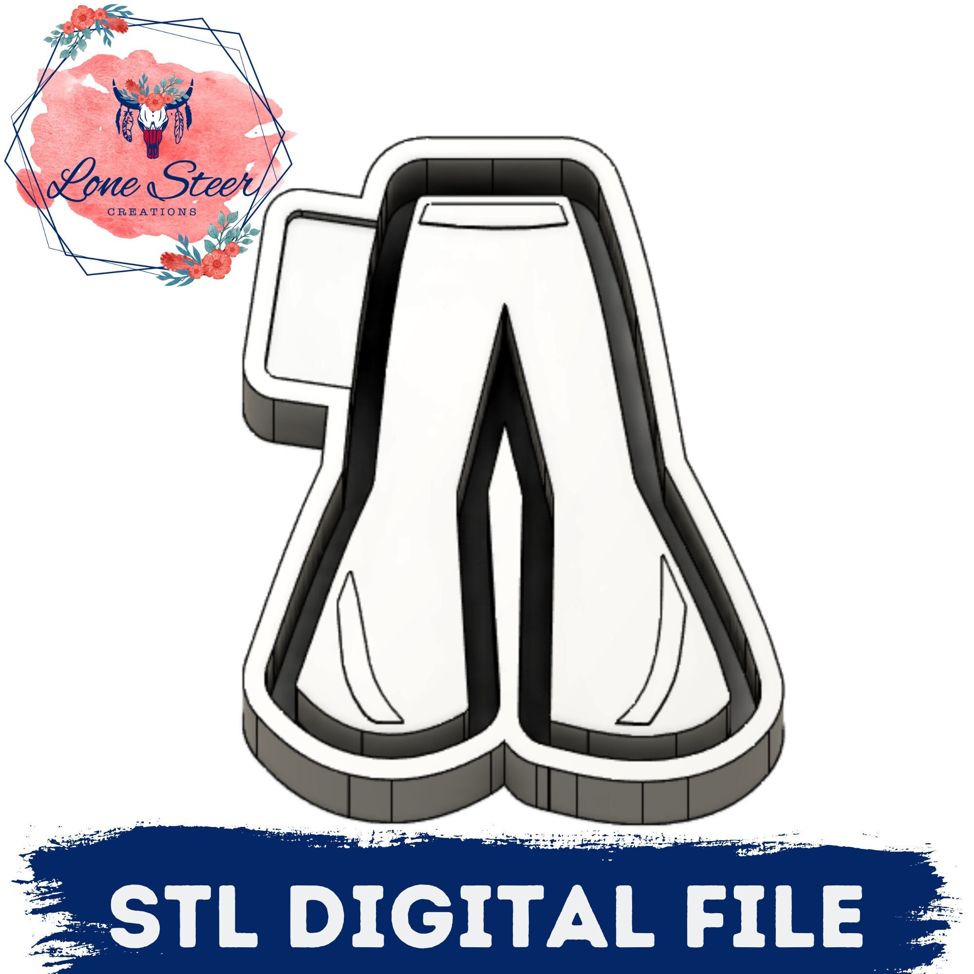 Bell Bottoms Flare Pants Freshie Blank for Molding 3D Printer File STL ...