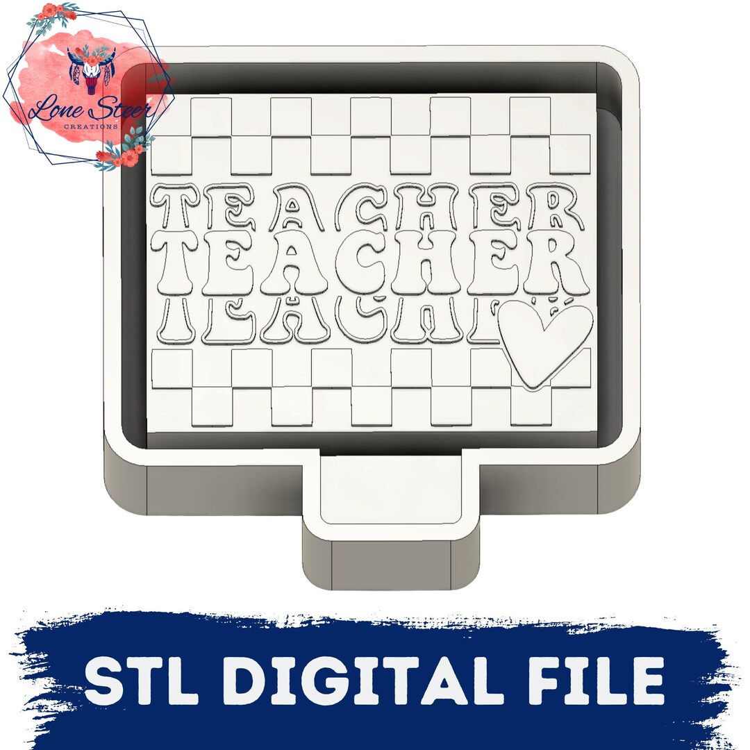 Retro Teacher Stacked Teacher Freshie Blank for Molding 3D Printer File ...