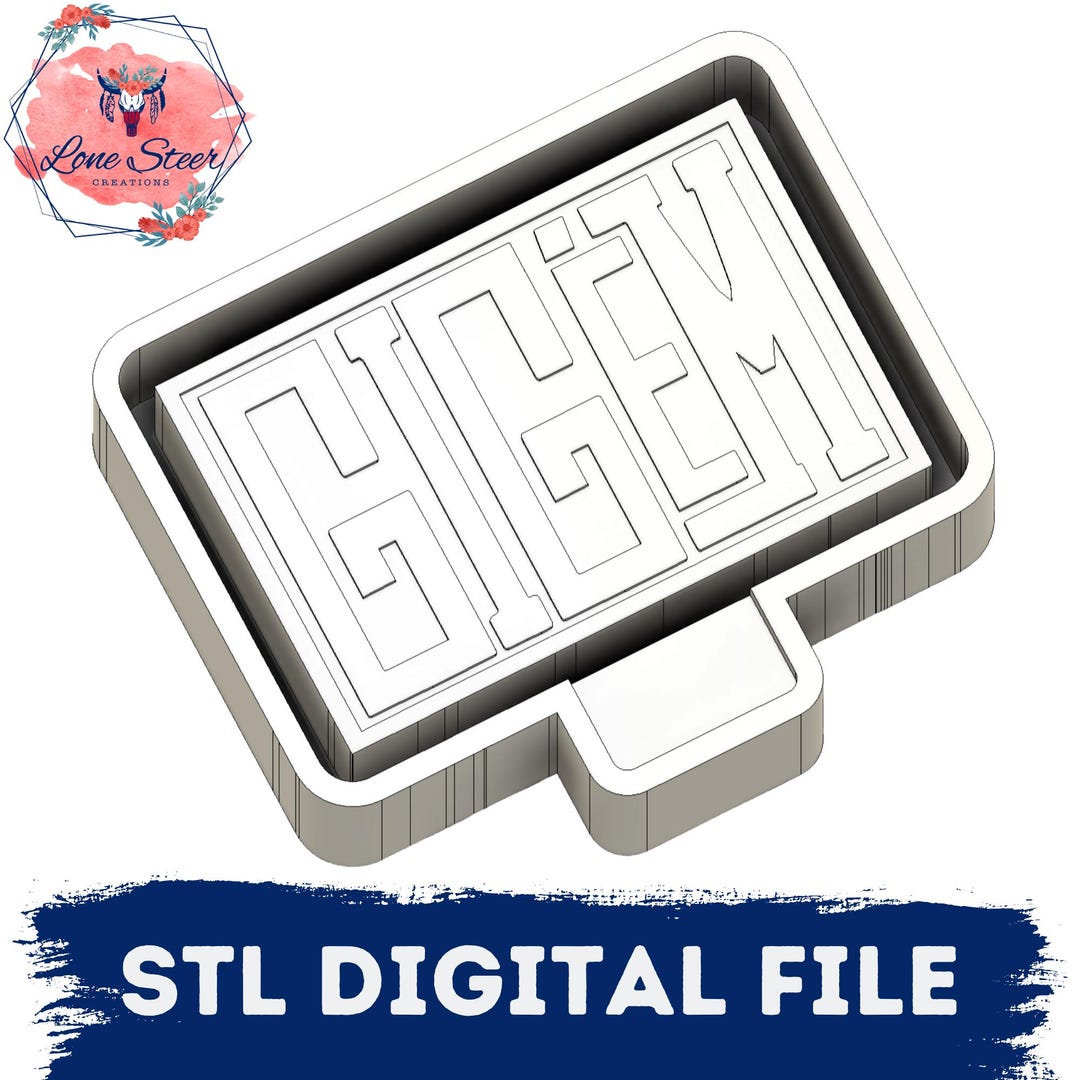 Gig Em Freshie Blank for Molding 3D Printer File STL, College Football ...
