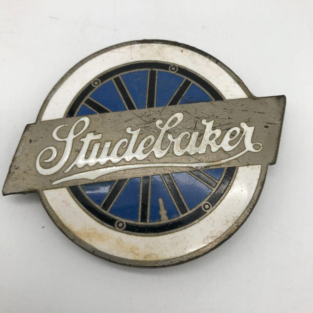 Vintage Studebaker Car Radiator Badge Emblem Blue White Enamel - Etsy