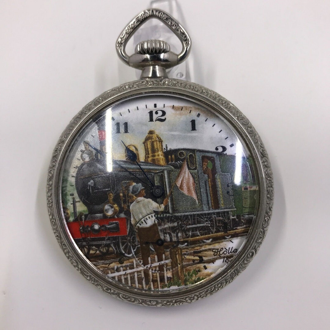 Antique 1921 Elgin Train Pocket Watch Grade 291 16s Model 7 7j Pendant ...