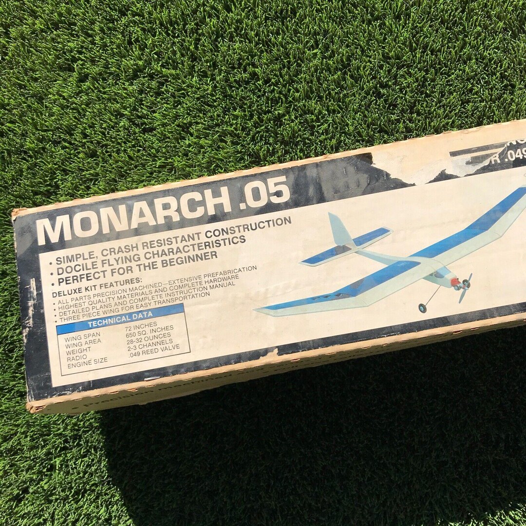 Airtronics Monarch Balsa Wood Model Airplane Kit Radio Control Trainer ...