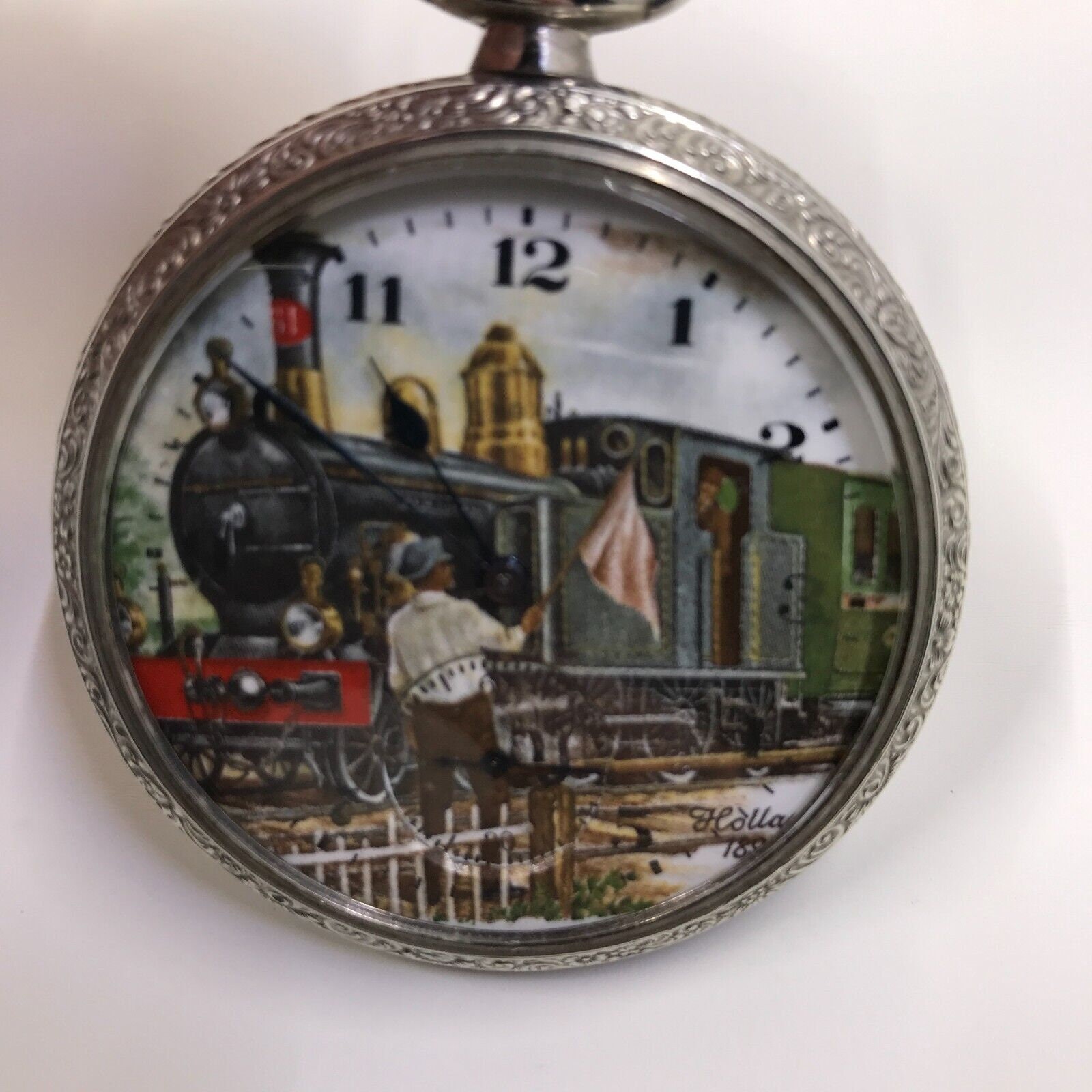 Antique 1921 Elgin Train Pocket Watch Grade 291 16s Model 7 7j Pendant ...