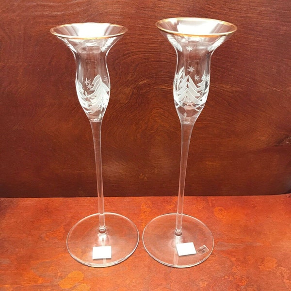 Glass Etched Trees Candle Holder - Etsy