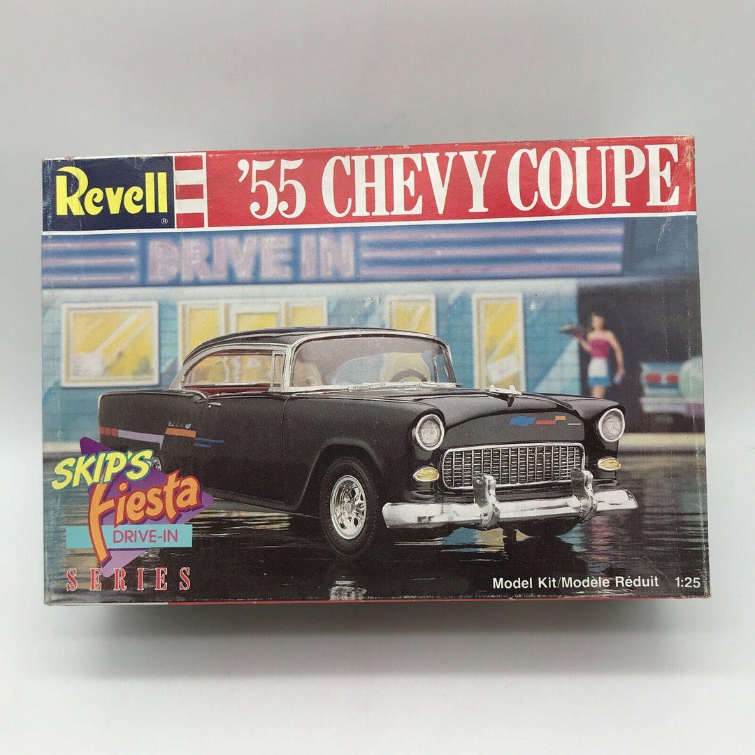 Revell '55 Chevy Coupe 1:25 Model Kit 7165 Skip's Fiesta Drive-in ...